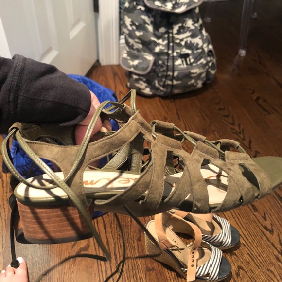 Sam Edelman | Shoes | Sam Edelman Hunter Green Lace Up Suede Sandal ...